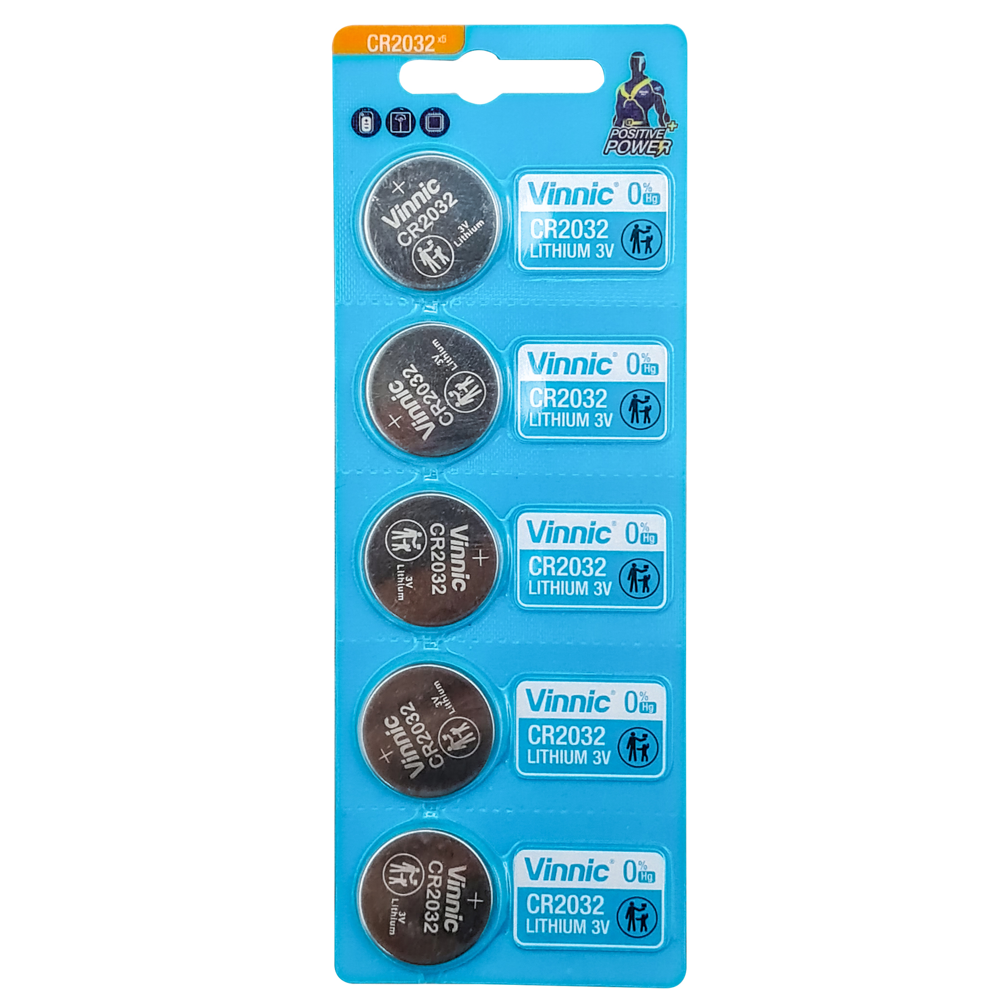 BATERIA DE LITIO VINNIC 3V 2032 5 UNIDADES (JTBAT027) › Jtech