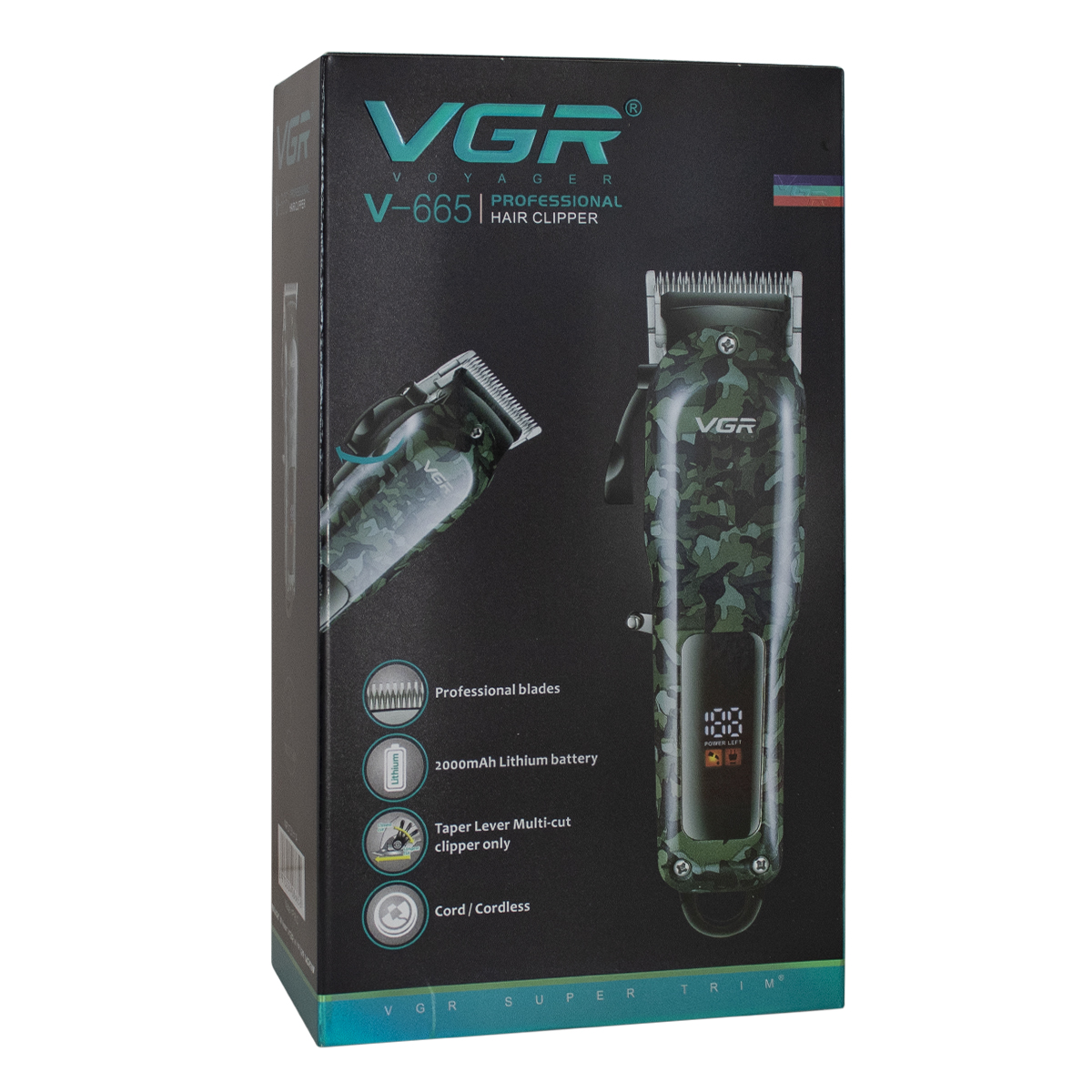 CORTA PELO INALAMBRICA VGR V-665 CAMUFLADA (JTELEC187) › Jtech