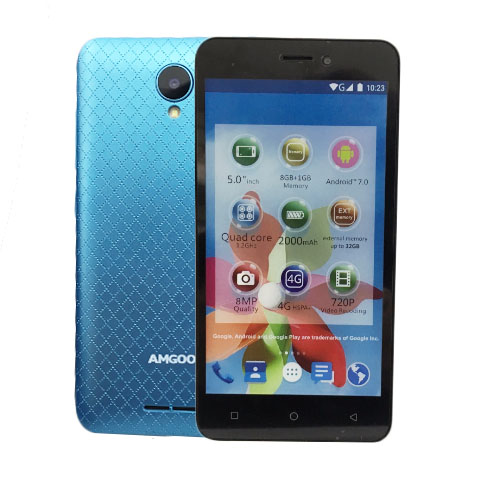 SMARTPHONE AMGOO PLUS AM508 5″ 1GB NEGRO C/AZUL (JTCEL047) › Jtech
