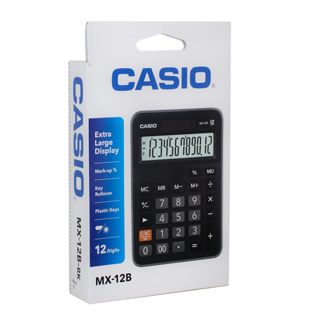 CALCULADORA CASIO MX-12B-BK-W-DC (JTCASIO014) › Jtech