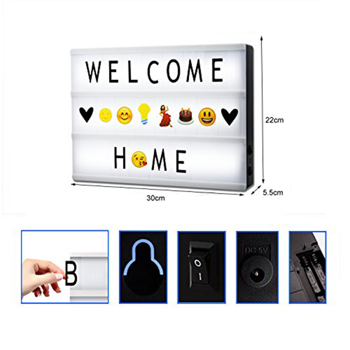 CARTEL LUMINOSO EDITABLE LETRAS NUMEROS Y EMOJI (JTLED014) › Jtech
