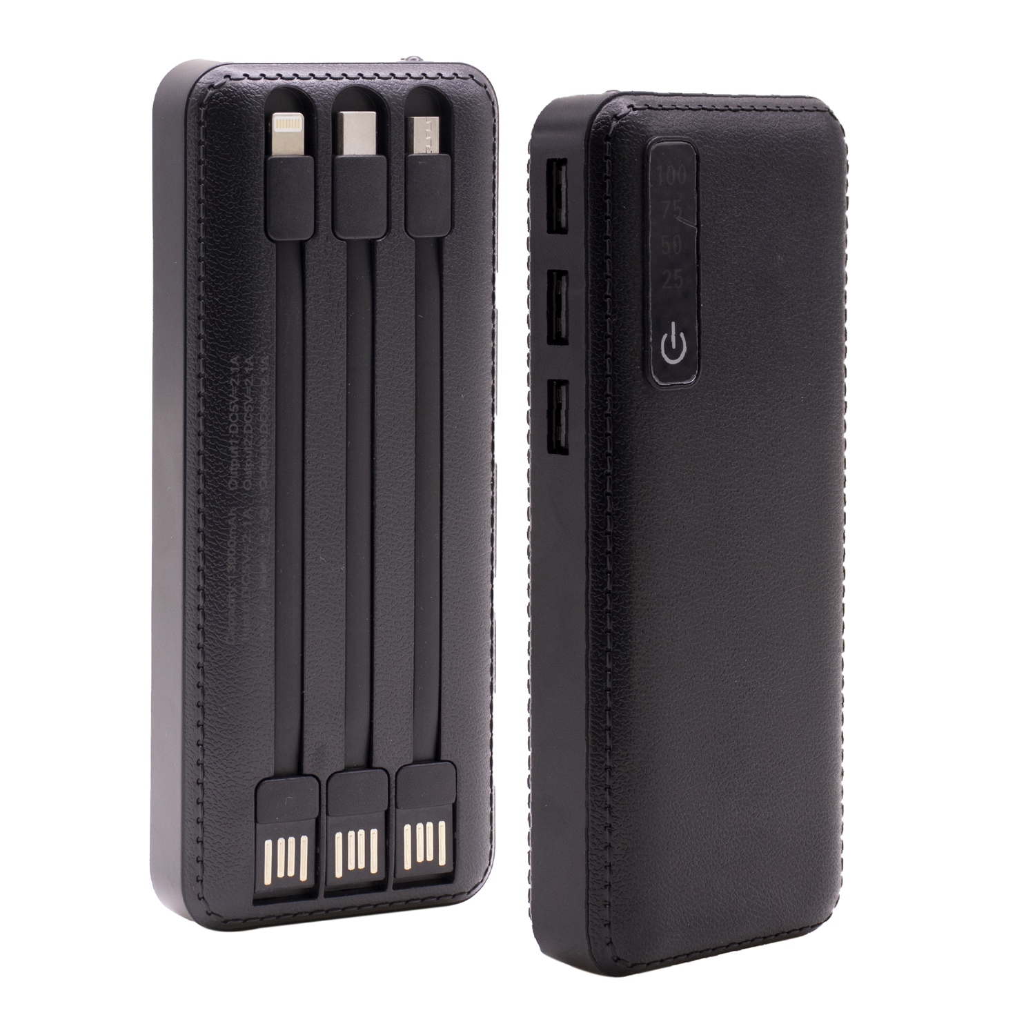 POWER BANK 13000MAH NEGRO C/3 CABLES (JTPOW023) – Jtech