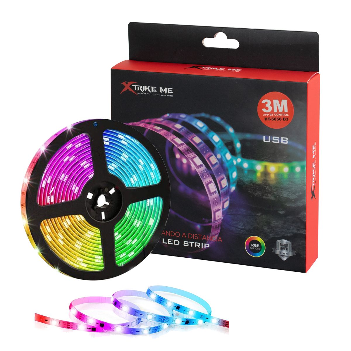 ROLLO LED 5050 RGB 3M XTRIKE ME BT USB (JTRLED038) › Jtech