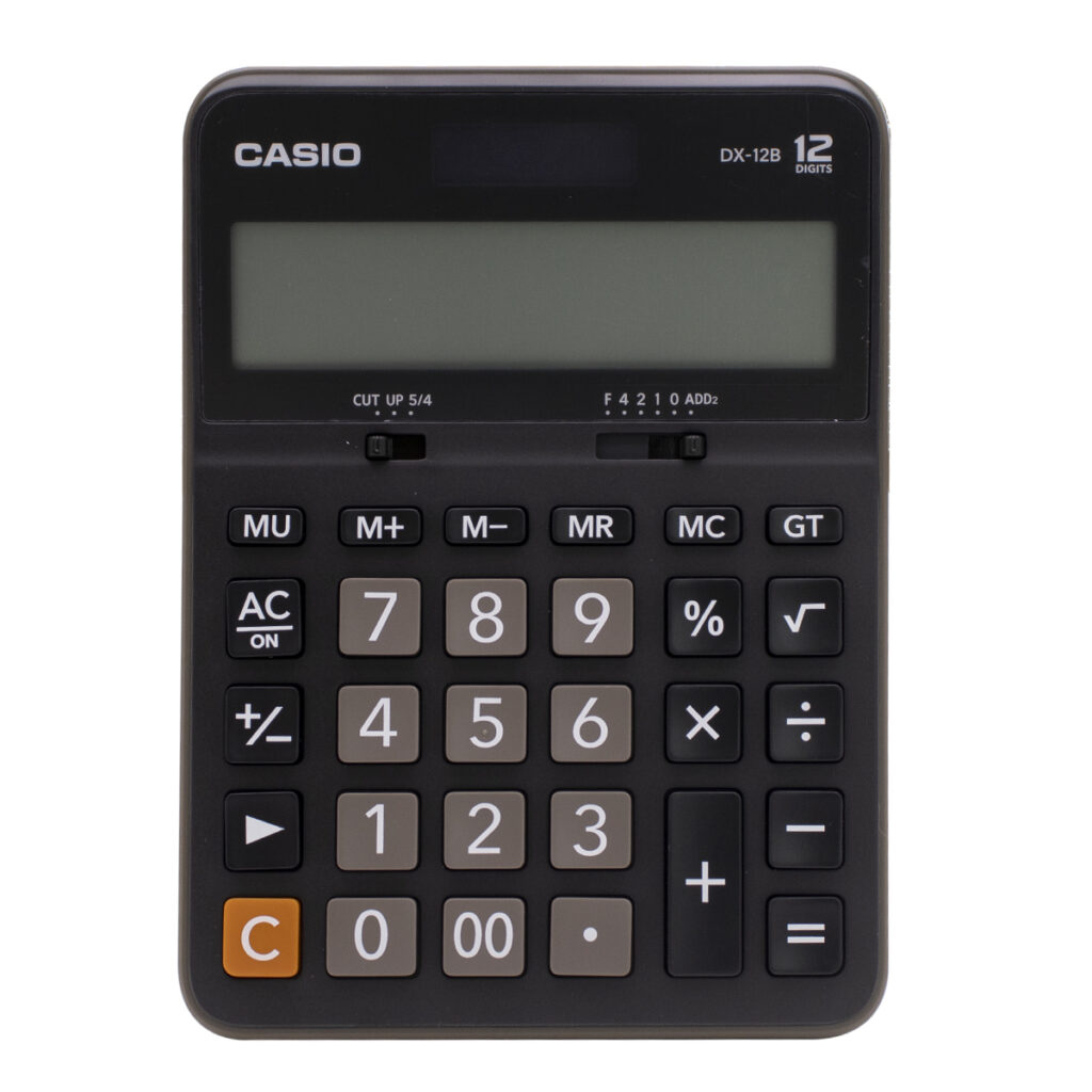 CALCULADORA CASIO DX-12B-BK-W 12 DIGITOS (JTCASIO015) › Jtech