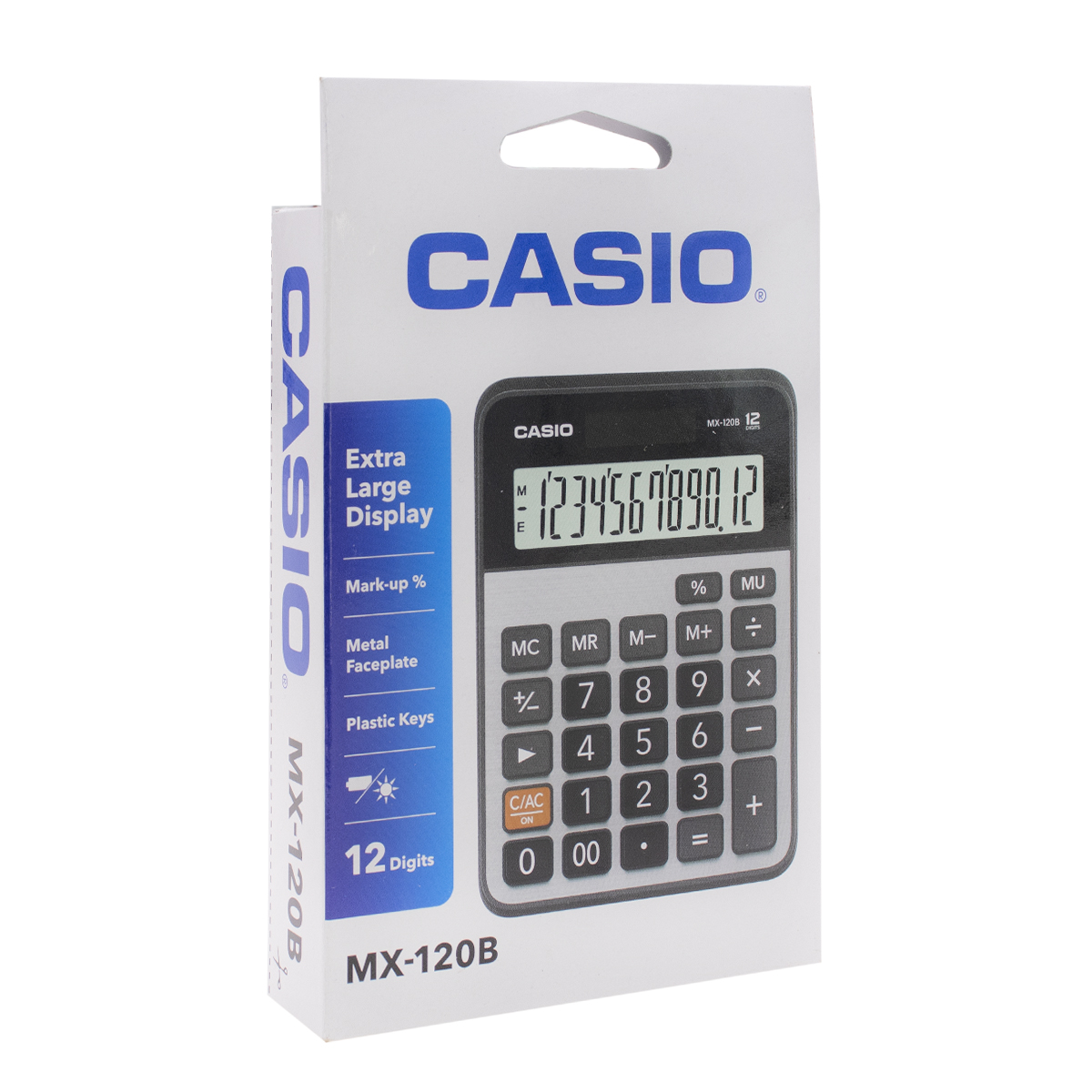 CALCULADORA CASIO MX-120B-W-DC SOLAR/A PILA (JTCASIO019) › Jtech