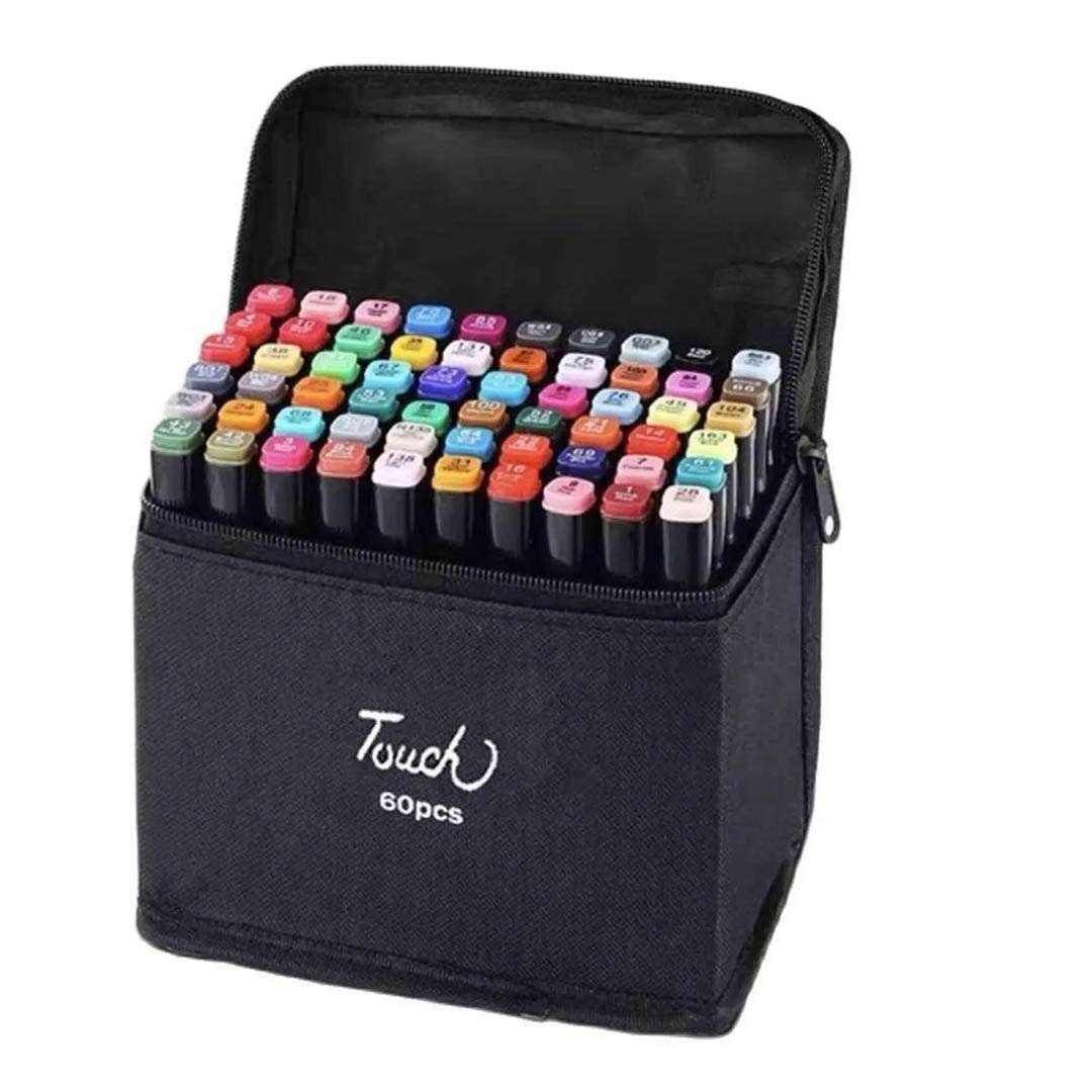 SET 60 MARCADORES DE DOBLE PUNTA COLORES (JTHOG961) › Jtech