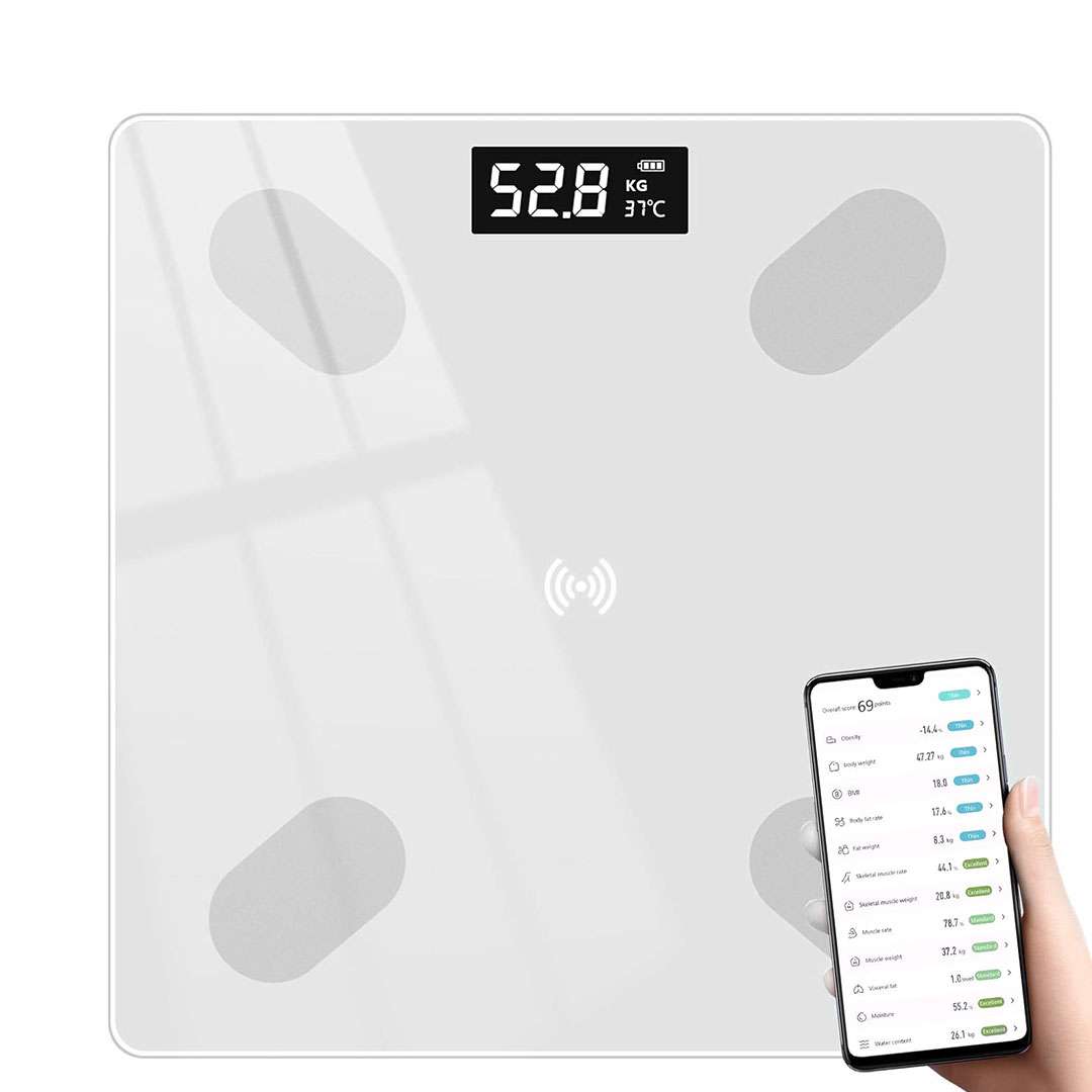 BALANZA DIGITAL USB BLANCA BT C/MED DE GRASA (JTHOG982) › Jtech