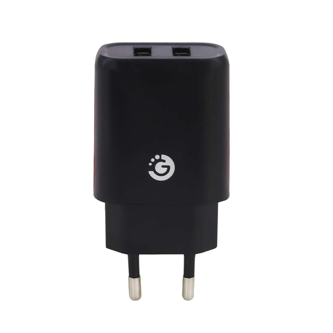 ADAPTADOR 2 USB 2.4A 220 GOLDTECH NEGRO (JTSTAND002) › Jtech