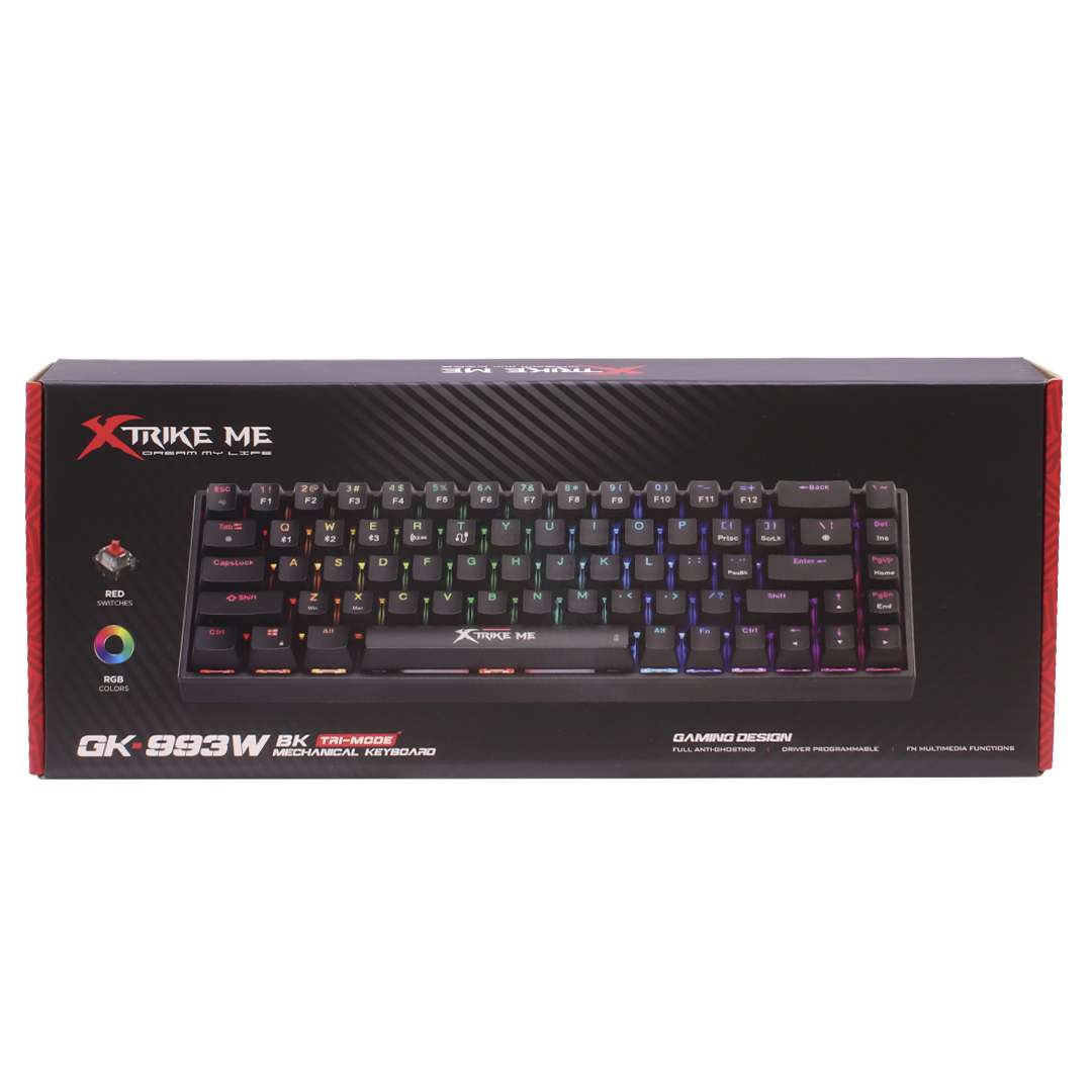 TECLADO GAMER INAL XTRIKE ME GK-993W BK NEGRO (JTXTRIKE129) › Jtech
