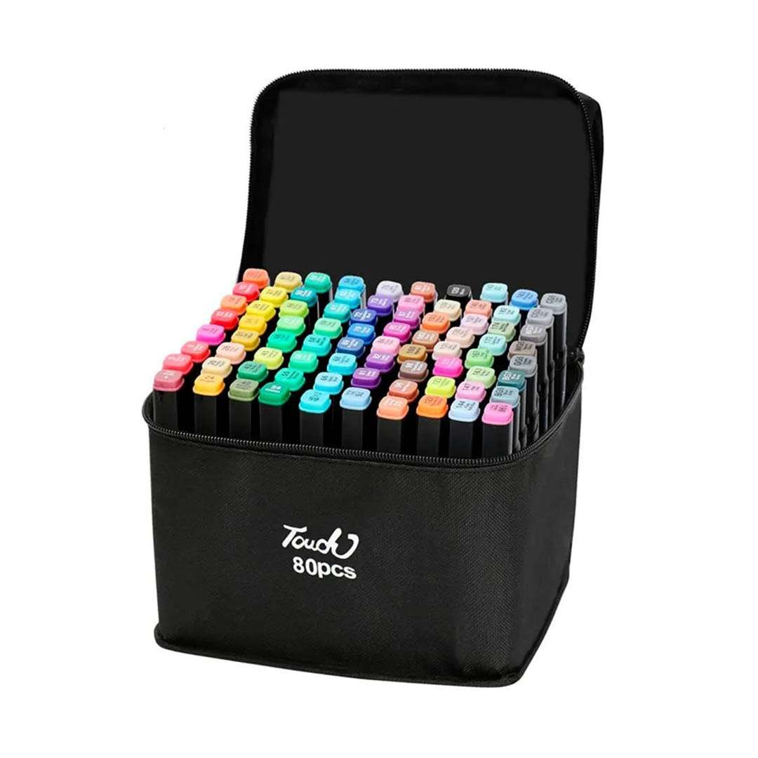 SET 80 MARCADORES DE DOBLE PUNTA COLORES (JTHOG959) › Jtech