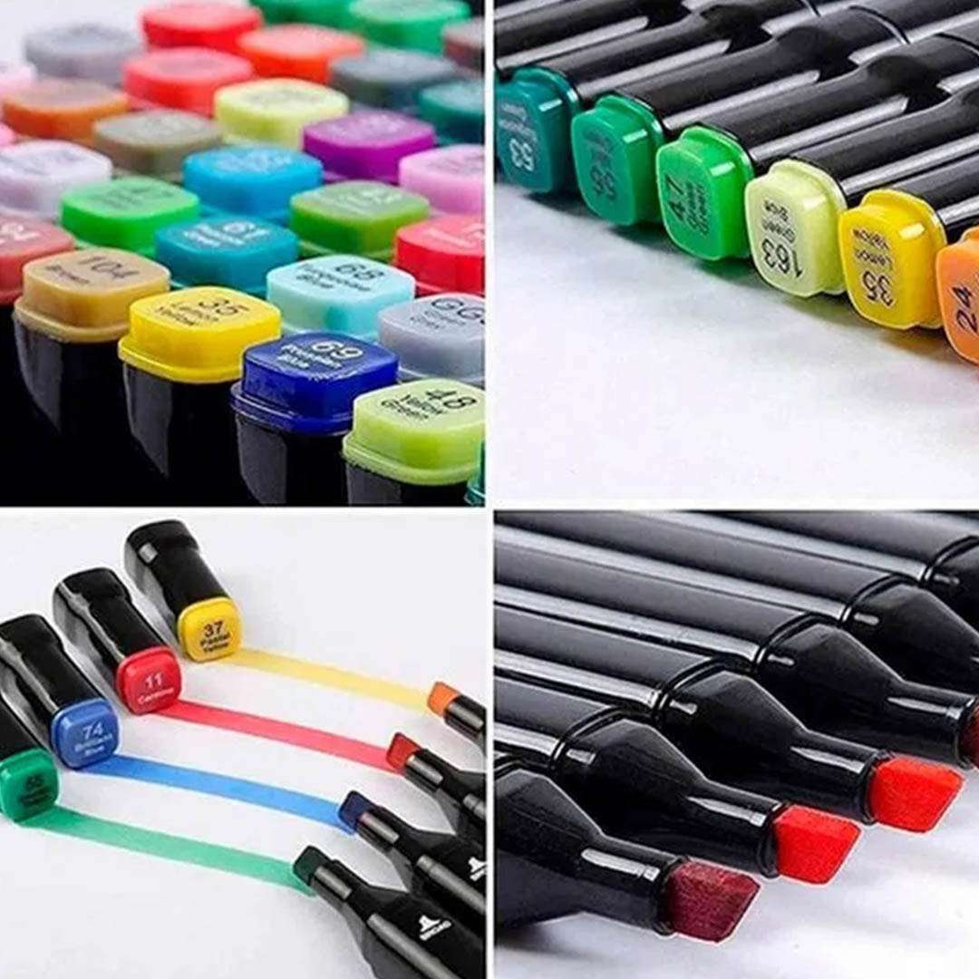 SET 80 MARCADORES DE DOBLE PUNTA COLORES (JTHOG959) › Jtech